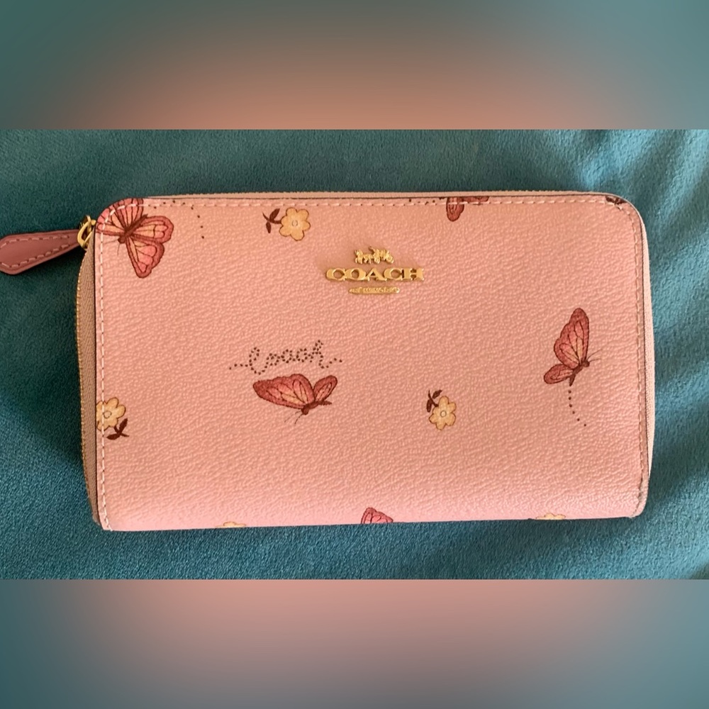 Coach Limited Edition Wallet With Butterfly Print - Gem